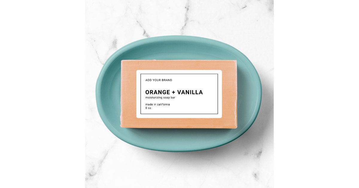 Modern Minimalist Thin Black Border Product Label | Zazzle