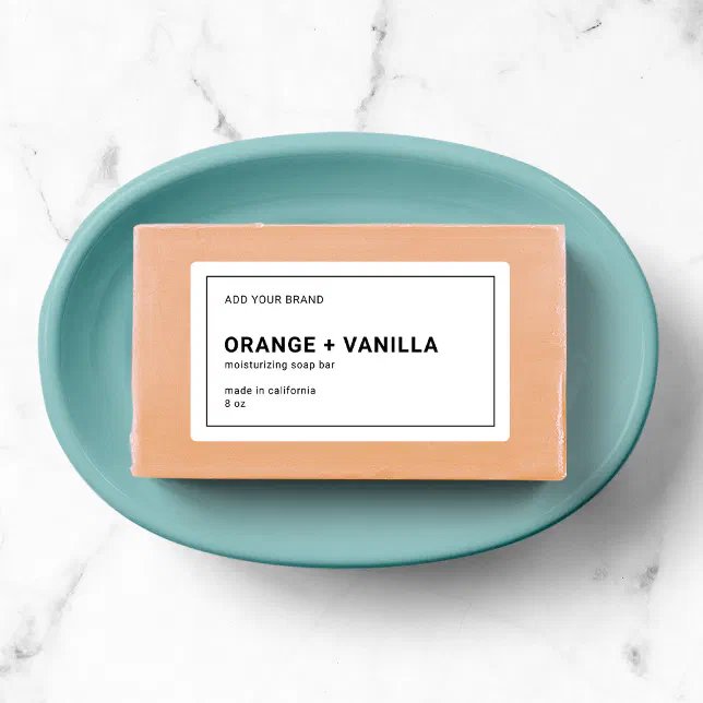 Modern Minimalist Thin Black Border Product Label | Zazzle