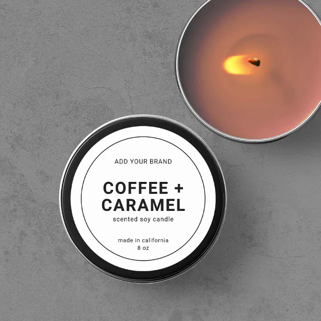 Modern Minimalist Thin Black Border Product Label | Zazzle