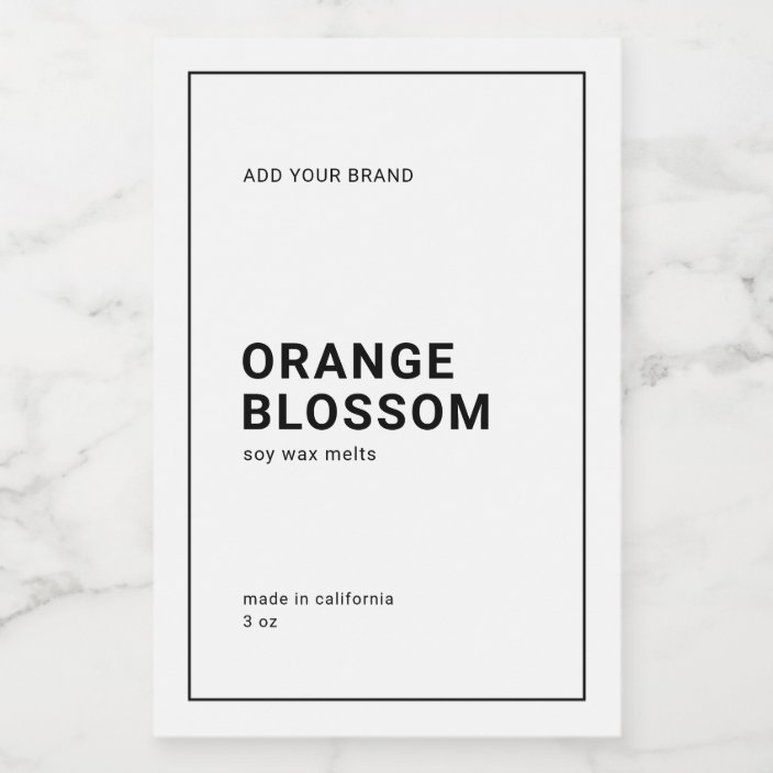 Modern Minimalist Thin Black Border Product Label | Zazzle.com