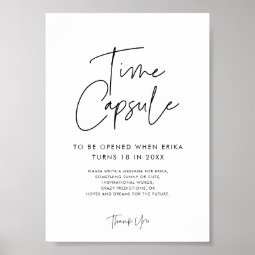 Modern Minimalist Time capsule 1st Birthday sign | Zazzle