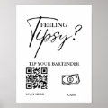Modern Minimalist Tip Your Bartender Wedding Sign | Zazzle