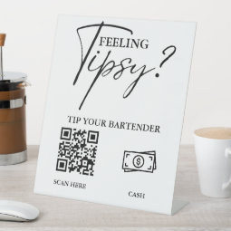 Modern Minimalist Tip Your Bartender Wedding Sign | Zazzle