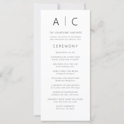 Modern Minimalist Typography Wedding Program | Zazzle