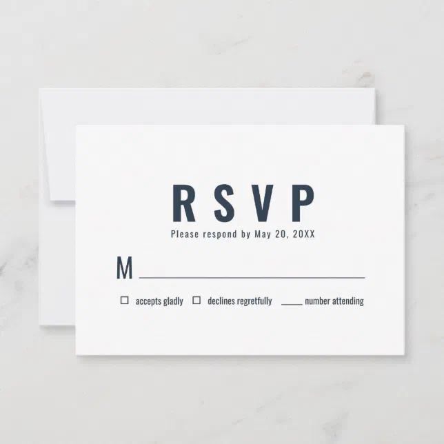Modern + Minimalist Typography Wedding RSVP | Zazzle