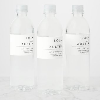 Modern Minimalist Water Bottle Label | Zazzle