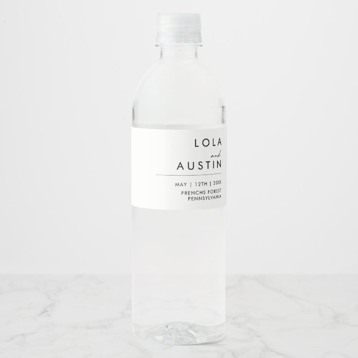 Modern Minimalist Water Bottle Label | Zazzle