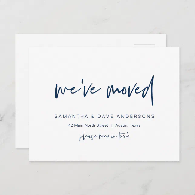 Modern minimalist, we have moved, Announcement Pos Postcard | Zazzle
