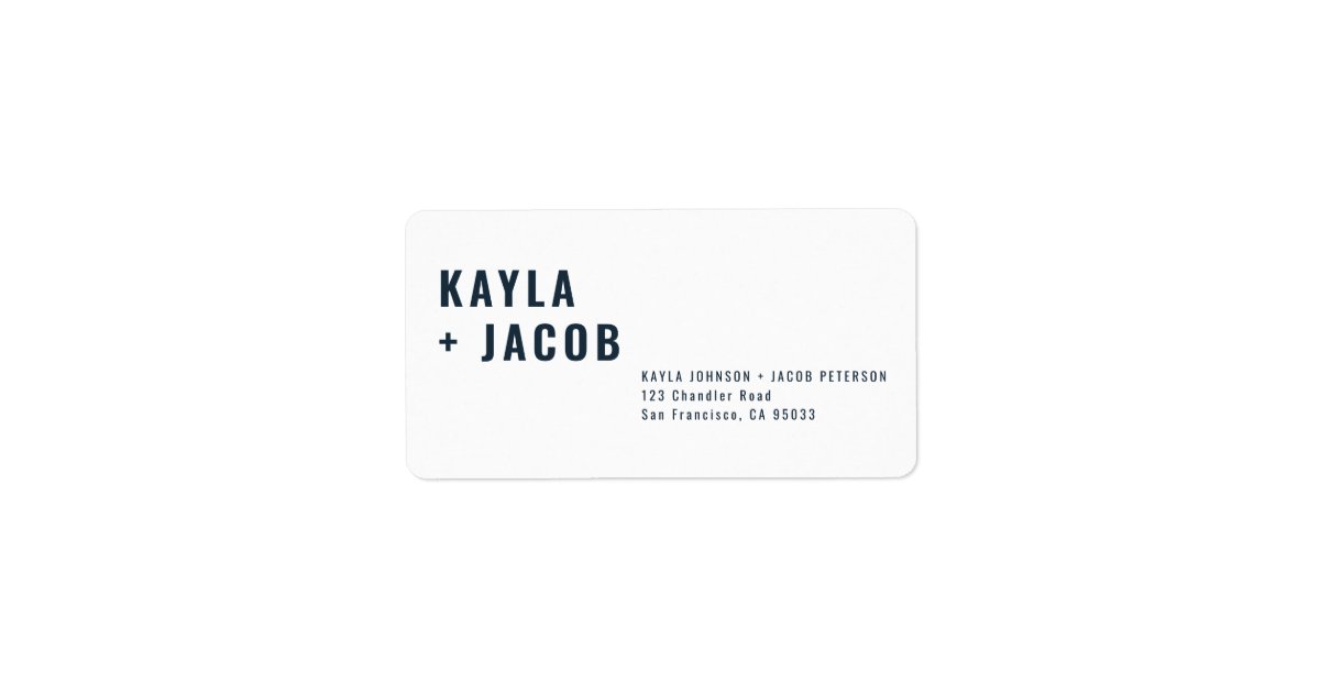 Modern + Minimalist Wedding Address Label | Zazzle