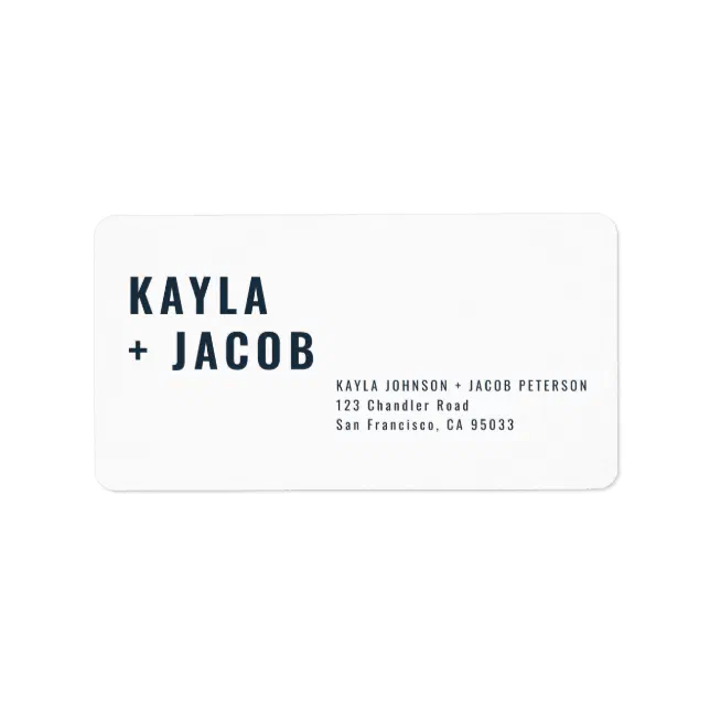 Modern + Minimalist Wedding Address Label | Zazzle