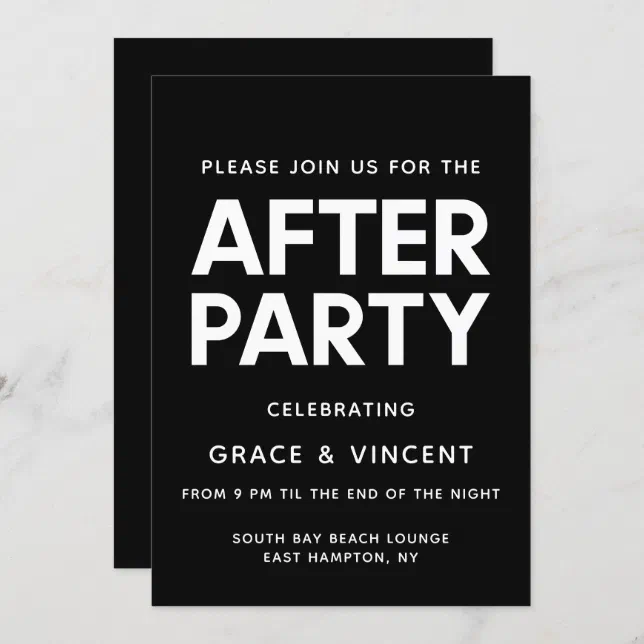 Modern minimalist wedding after party invitation | Zazzle