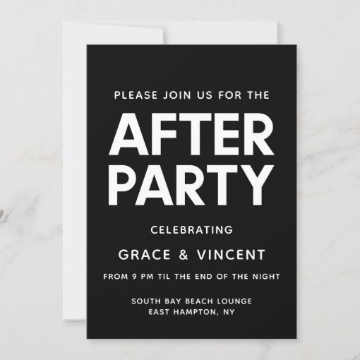 Modern minimalist wedding after party invitation | Zazzle