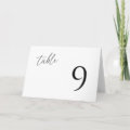 Modern Minimalist Wedding Folded Table Number Card | Zazzle