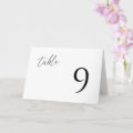 Modern Minimalist Wedding Folded Table Number Card | Zazzle