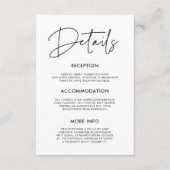 Modern minimalist wedding guest information card | Zazzle
