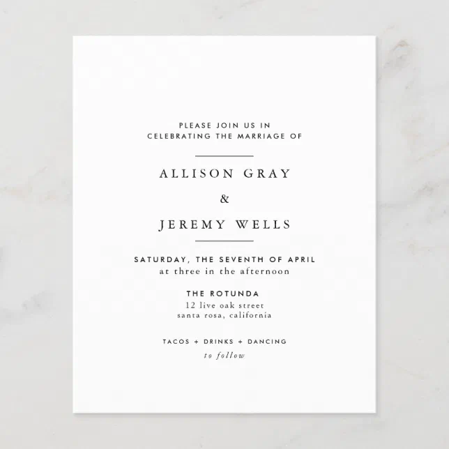 Modern Minimalist Wedding Invitation | Zazzle