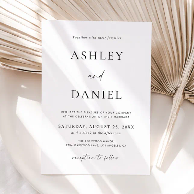 Modern Minimalist Wedding Invitation | Zazzle