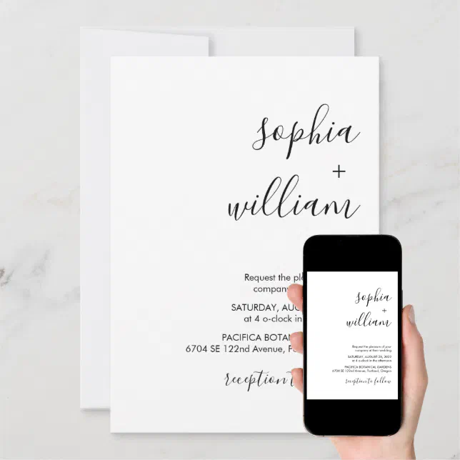 Modern Minimalist Wedding Invitation | Zazzle
