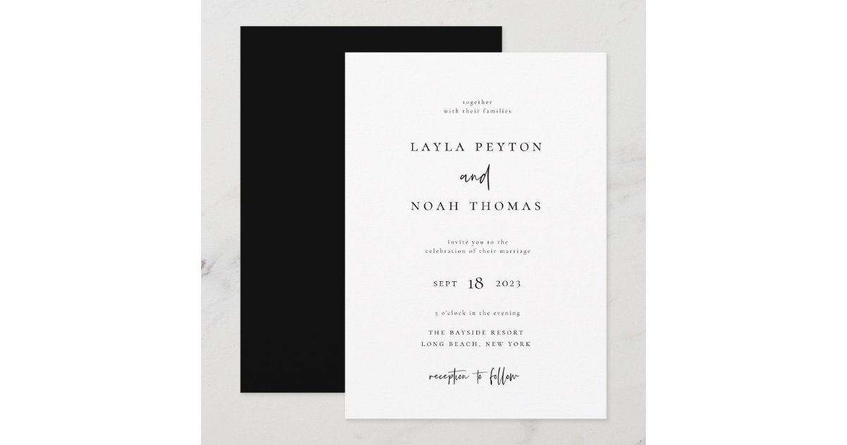 Modern Minimalist Wedding Invitation | Zazzle