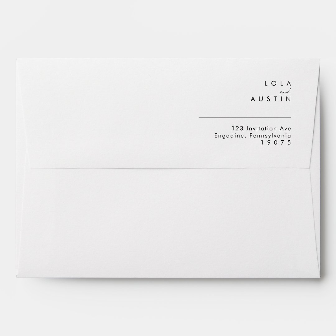 Modern Minimalist Wedding Invitation Envelope | Zazzle