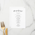 Modern Minimalist wedding Menu | Zazzle