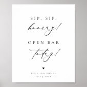 Modern Minimalist Wedding Open Bar Table Sign | Zazzle