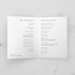 Modern Minimalist Wedding Program | Zazzle
