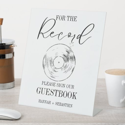 Modern Minimalist Wedding Record Guest Book Sign | Zazzle