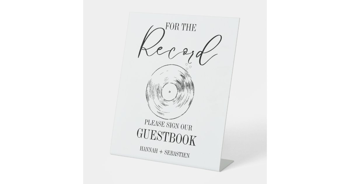Modern Minimalist Wedding Record Guest Book Sign | Zazzle