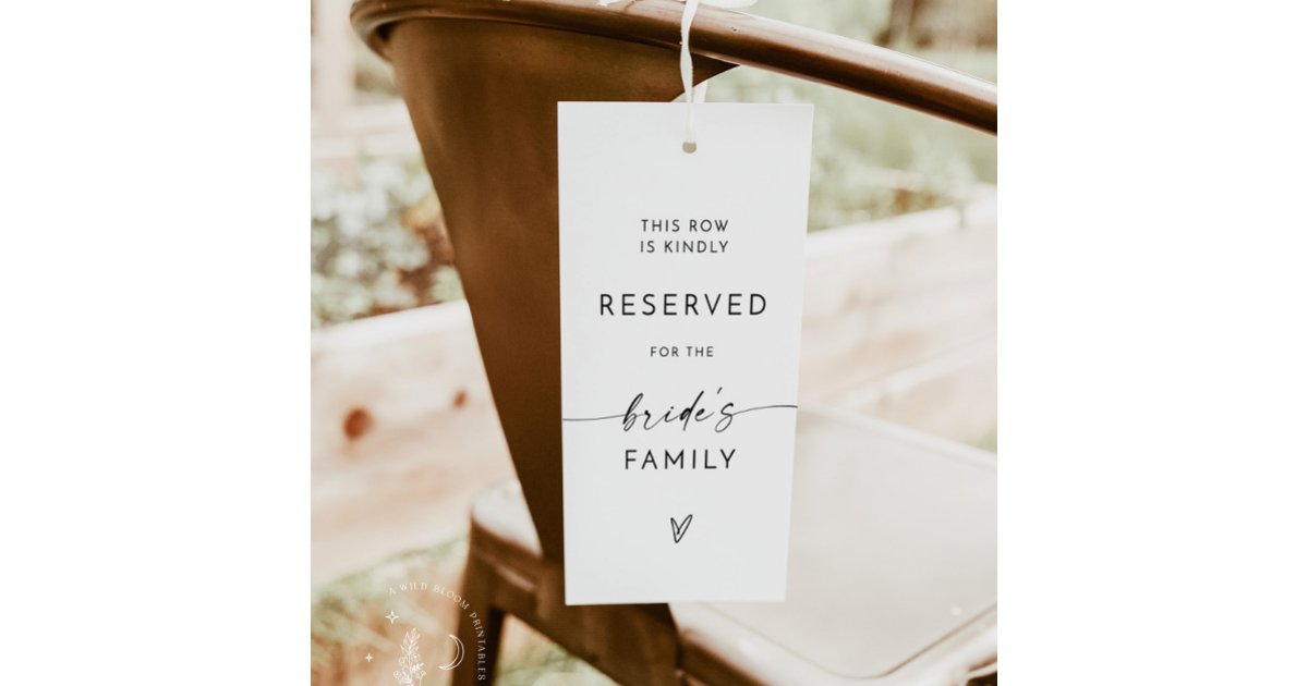 Modern Minimalist Wedding Reserved Sign | Zazzle