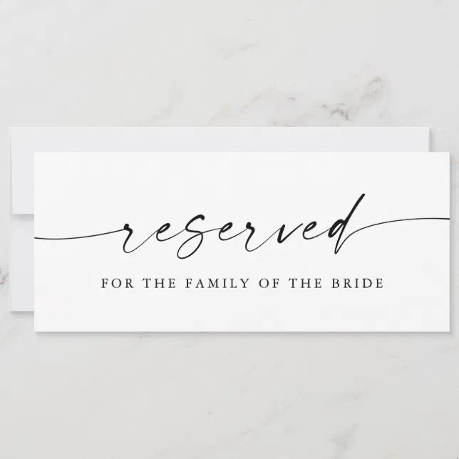 Modern Minimalist Wedding Reserved Sign | Zazzle