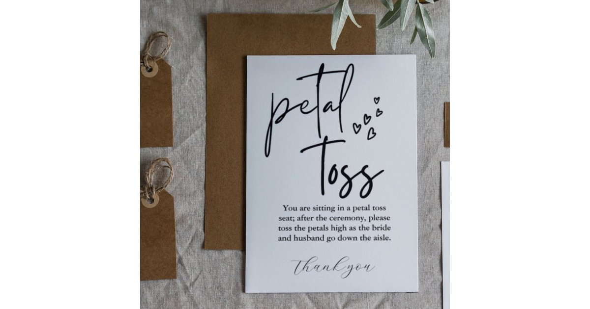 Modern Minimalist Wedding Send Off Petal Toss Encl Enclosure Card | Zazzle