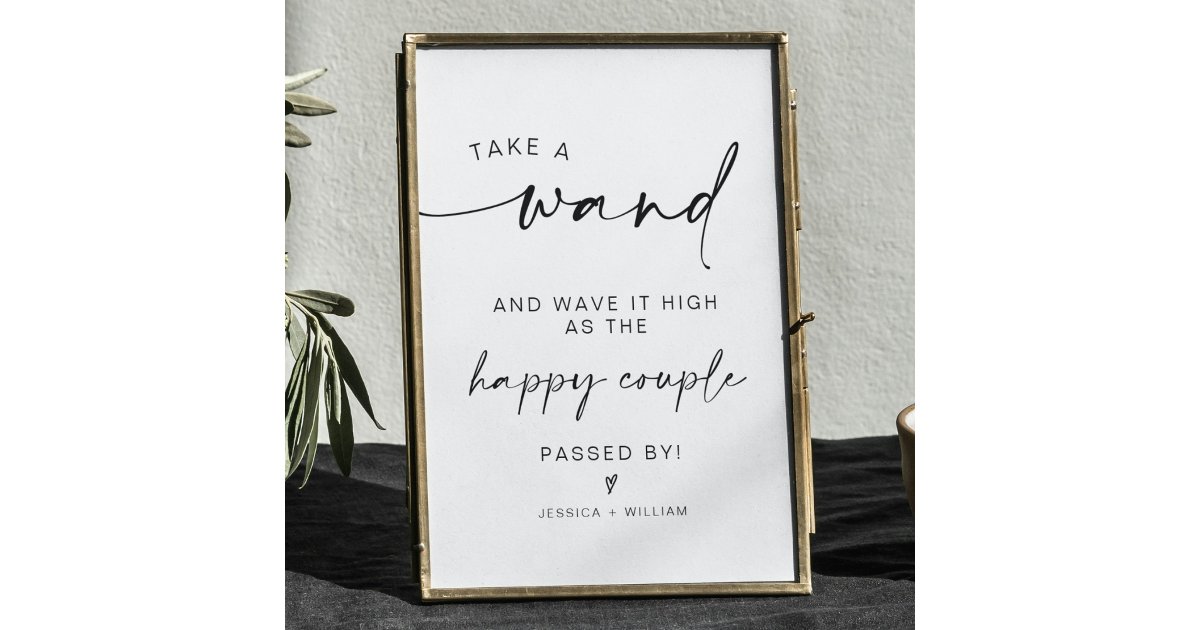modern minimalist wedding send off sign | Zazzle
