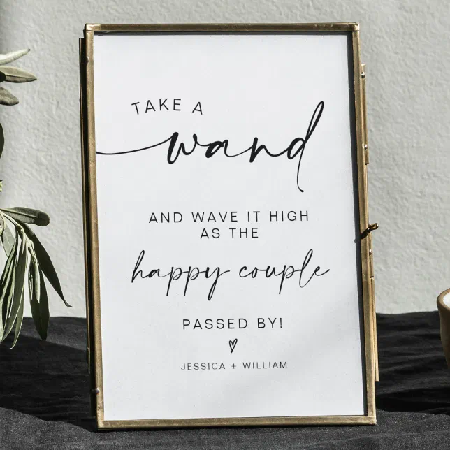 modern minimalist wedding send off sign | Zazzle