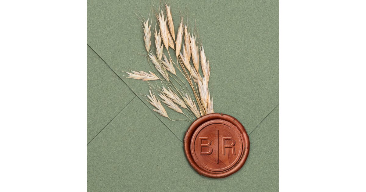 Modern Minimalist Wedding Wax Seal Stamp | Zazzle