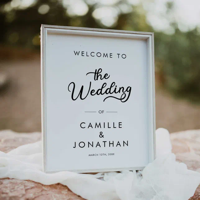 Modern Minimalist Wedding Welcome Poster | Zazzle