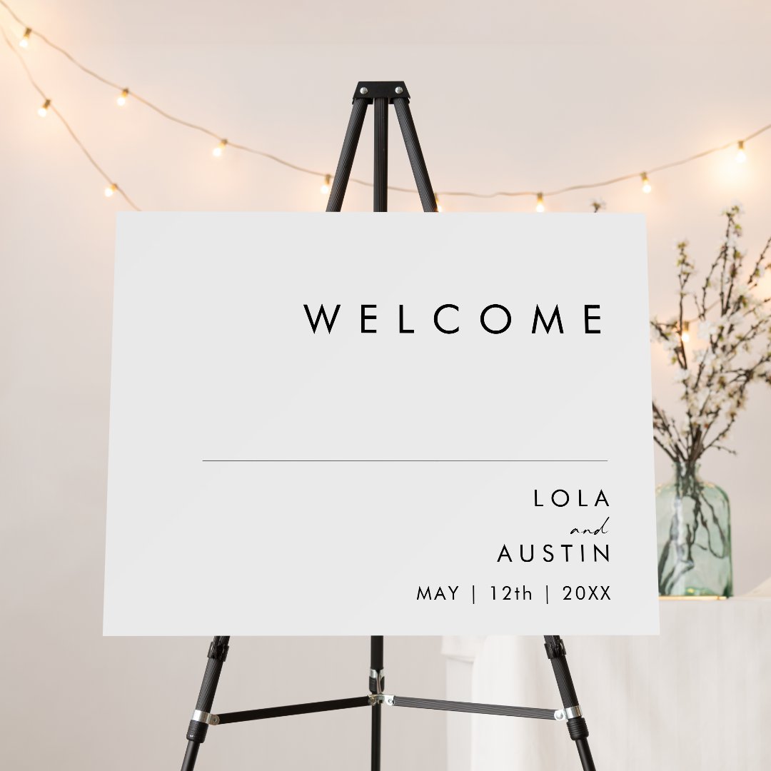 Modern Minimalist Welcome Foam Board | Zazzle