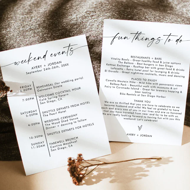 Modern Minimalist Welcome Letter Events Card | Zazzle