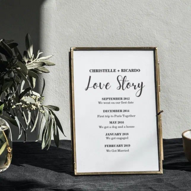 Modern Minimalist Welcome Love story Wedding Sign | Zazzle