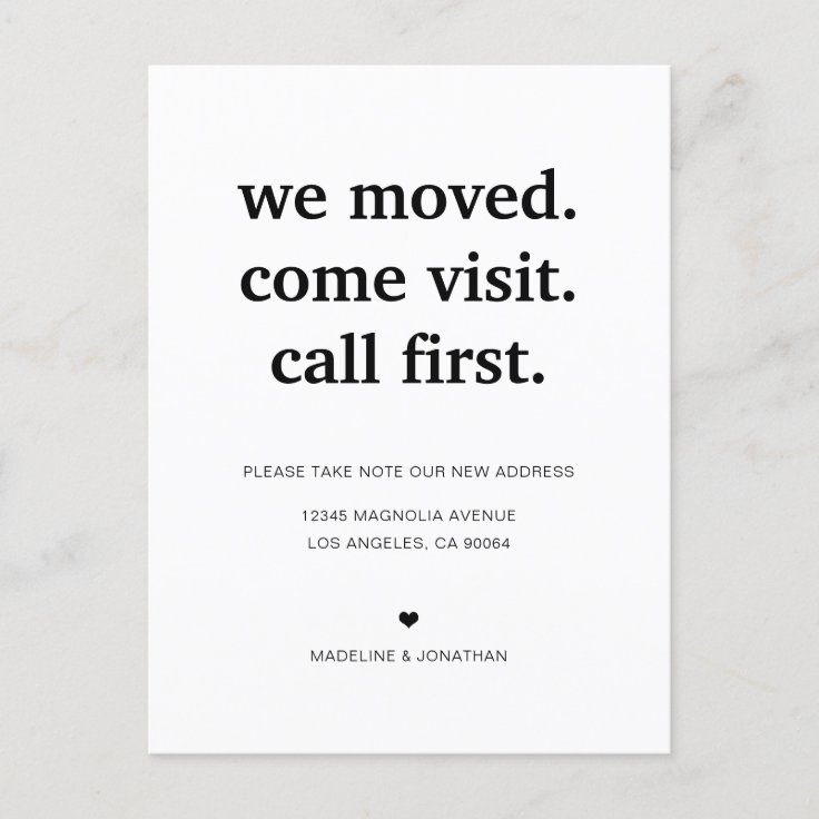 Modern Minimalist We've Moved Moving Announcement Postcard | Zazzle
