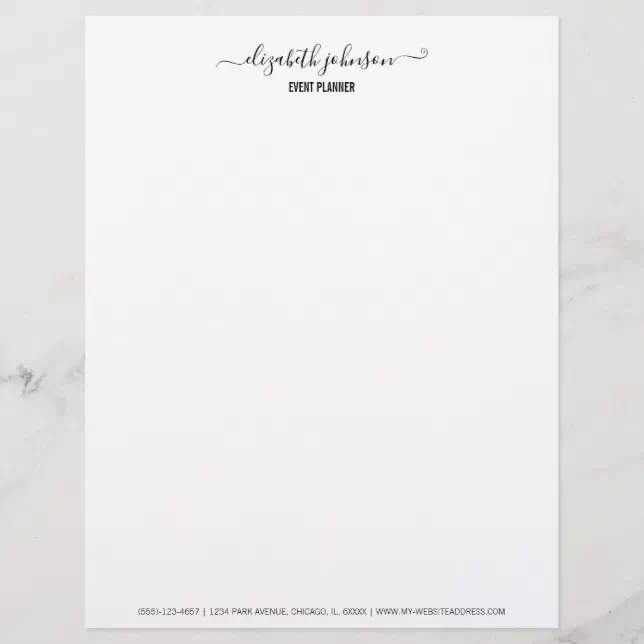 Modern Minimalist White Office Letterhead | Zazzle