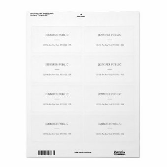 Modern Minimalist White Simple Template Shipping Label | Zazzle