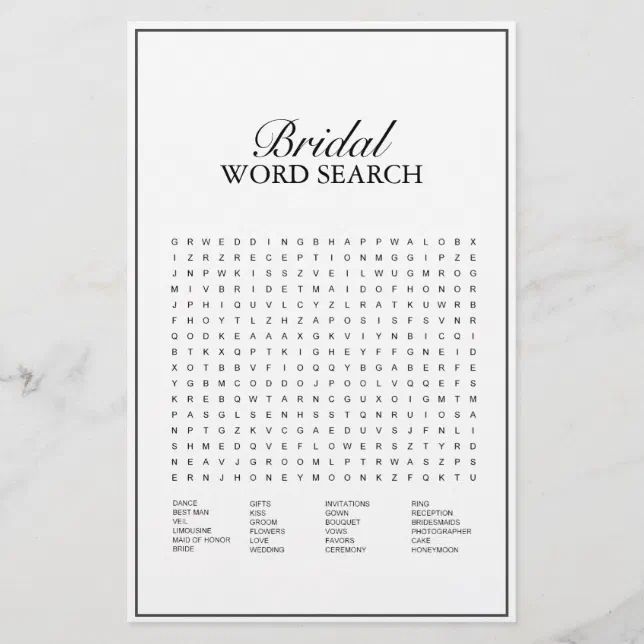 Modern Minimalist White Word Search Game | Zazzle