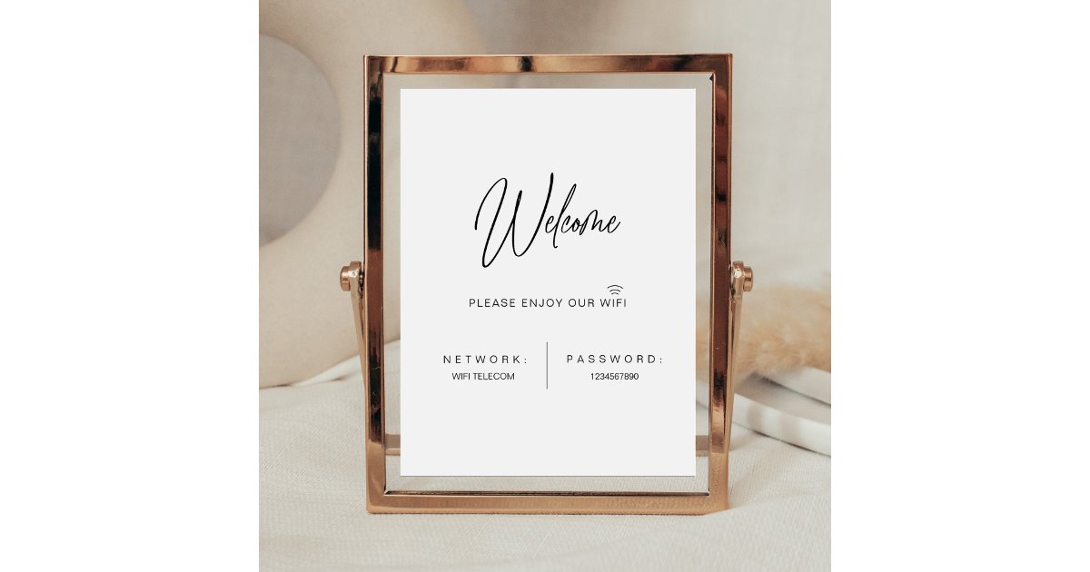 Modern Minimalist WiFi Password Wedding Sign | Zazzle