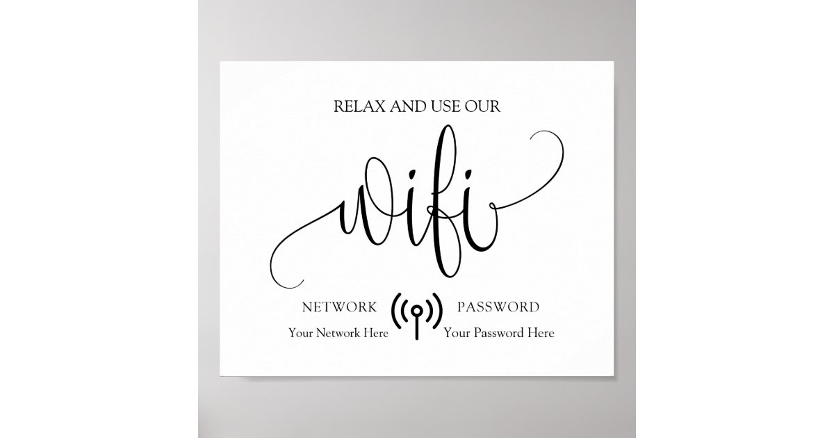 Modern Minimalist WiFi Sign | Zazzle