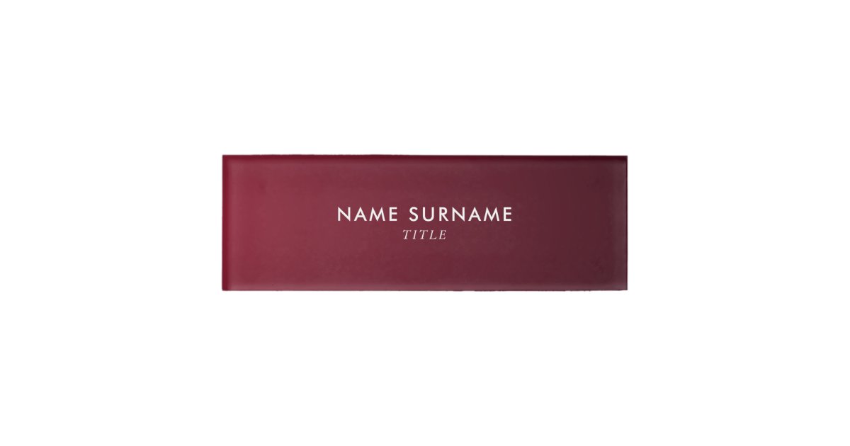 Modern Minimalist Wine Violet Gradient Luxe Chic Name Tag | Zazzle