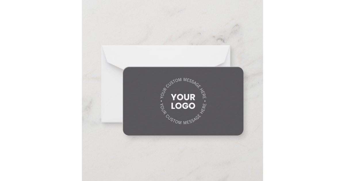 Modern Minimalistic Company Logo/any Image | Gray Note Card | Zazzle