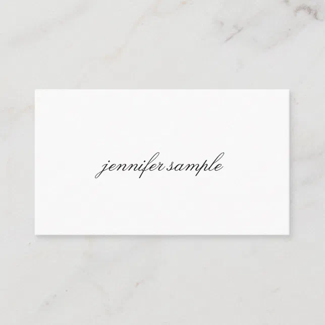 Modern Minimalistic Elegant Sleek Cursive Script Business Card | Zazzle