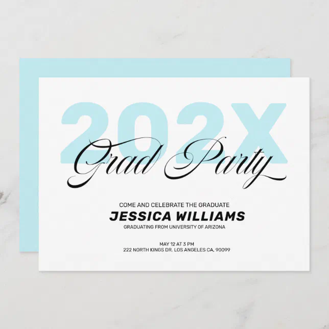 Modern minimalistic Grad Party Invitation | Zazzle