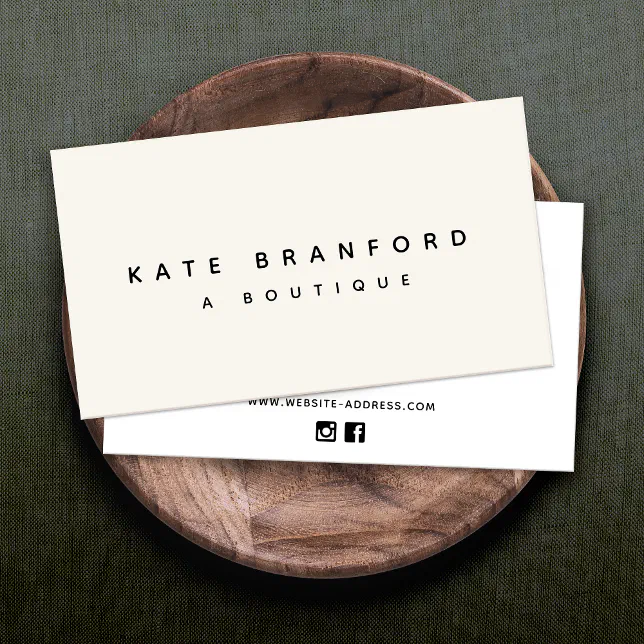 Modern Minimalistic Ivory Professional Business Card | Zazzle